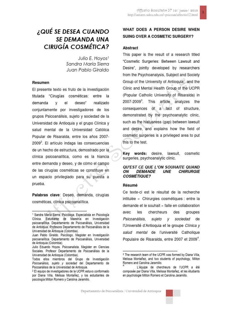 Que Se Desea Cuando Se Demanda Una Ciru | PDF | Jacques Lacan | Psicoanálisis