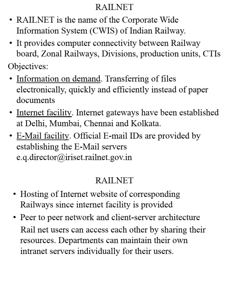 RAILNET | PDF | Internet | Computer Networking