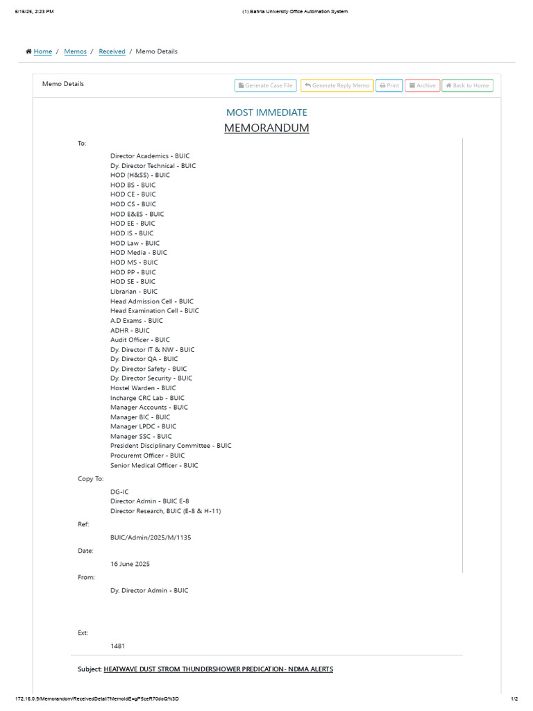 Heatwave Dust Strom Thundershower Predication - Ndma Alerts | PDF | Weather