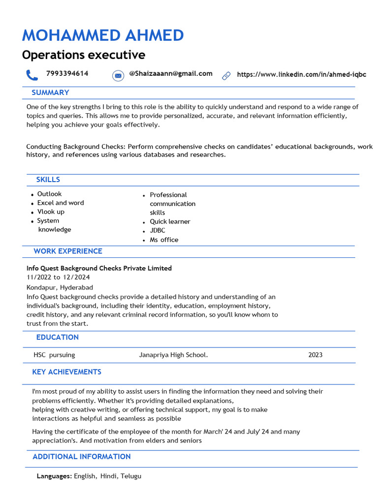 Mohammed Ahmed - Resume | PDF