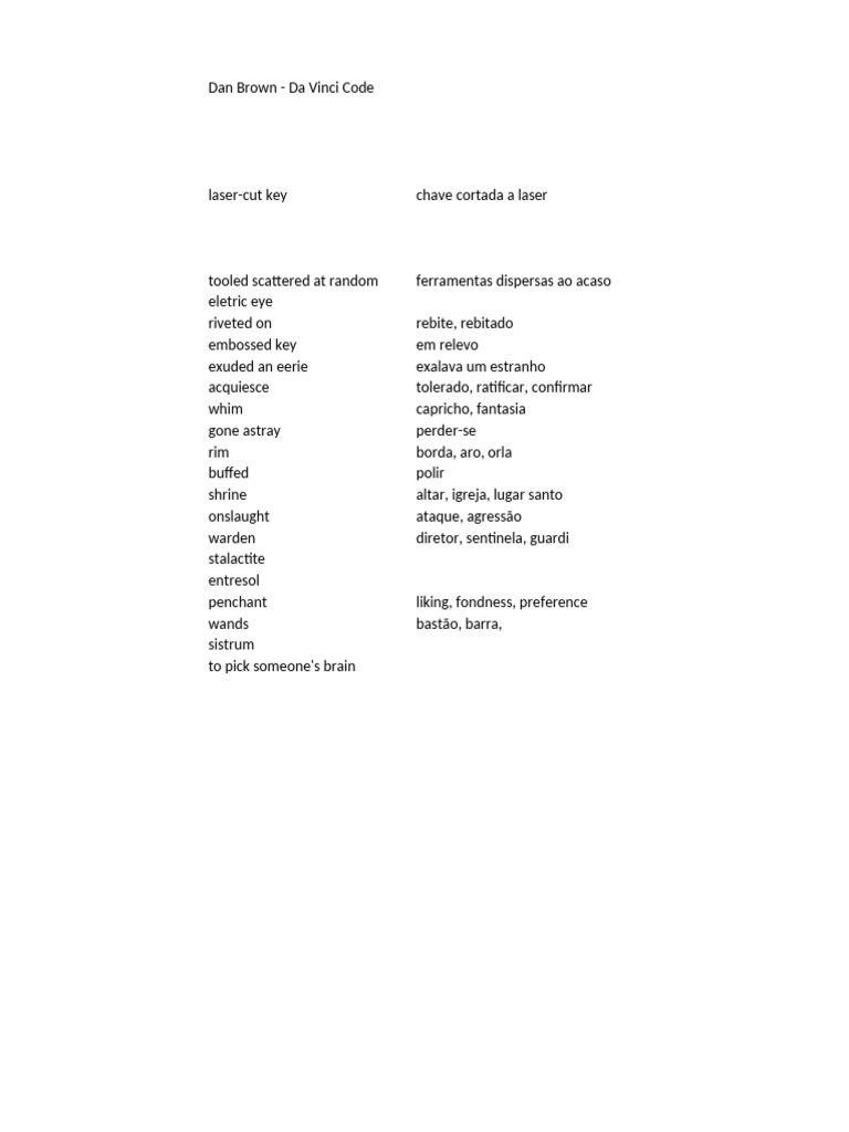 Da Vinci Code Key Terms Explained | PDF
