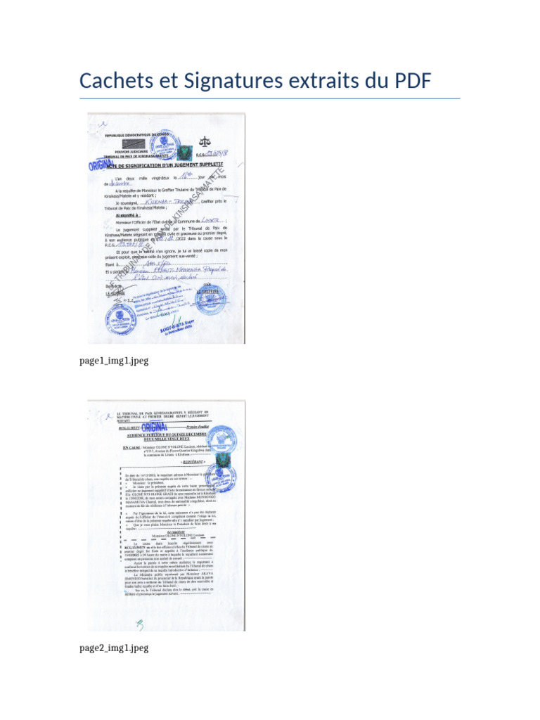 Cachets Signatures | PDF