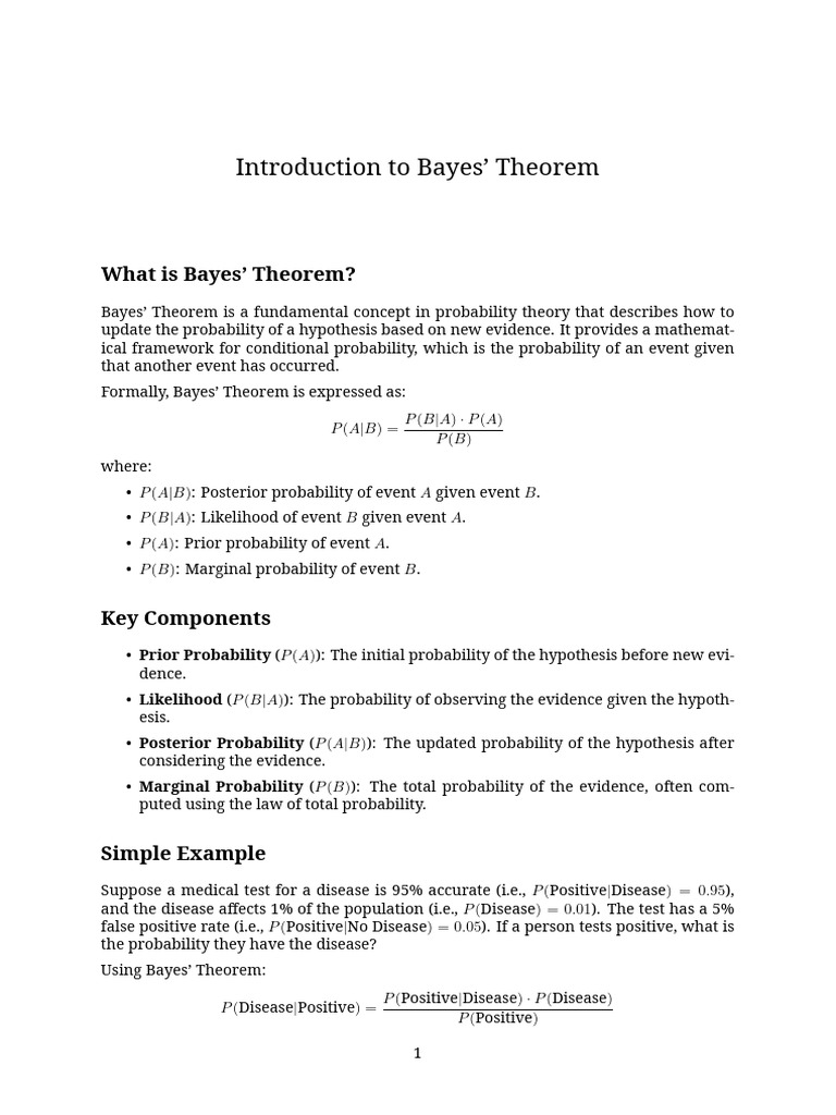 Bayes Theorem Intro | PDF | Bayesian Inference | Probability