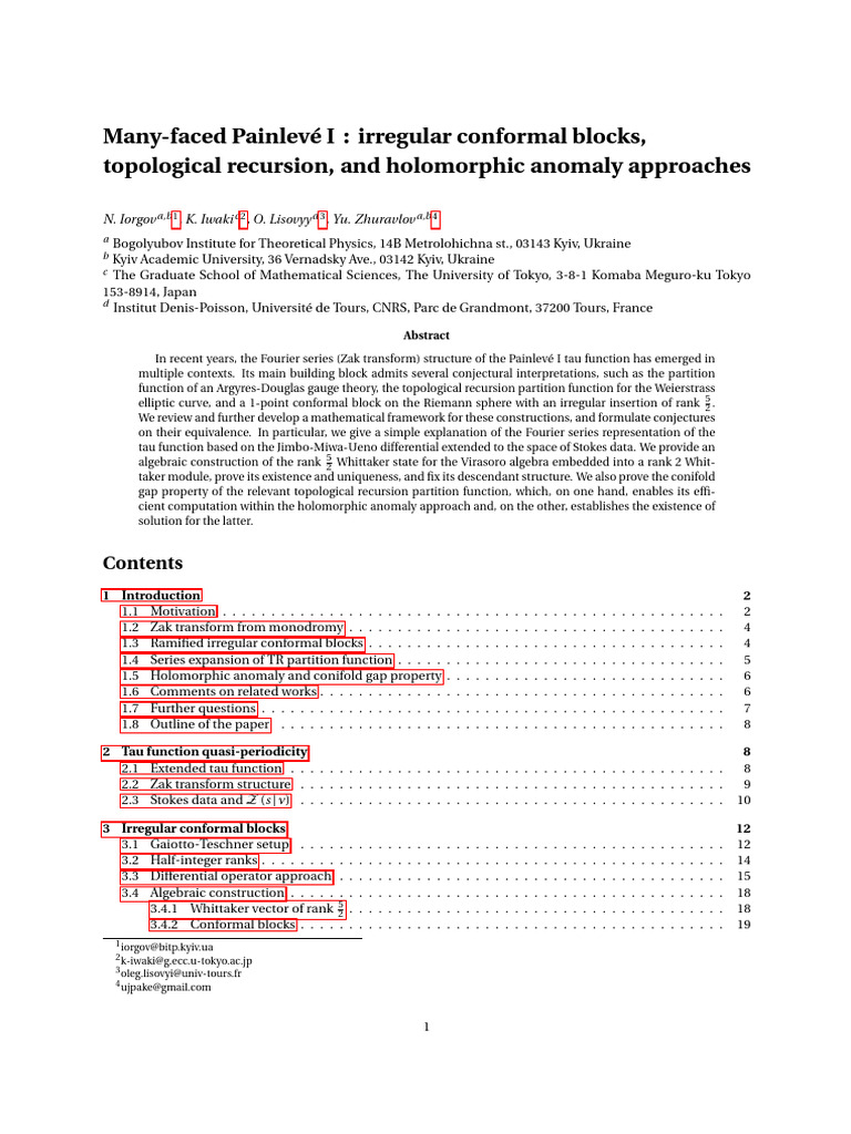 Many-Faced Painlevé I: Irregular Conformal Blocks, Topological Recursion, and Holomorphic ...