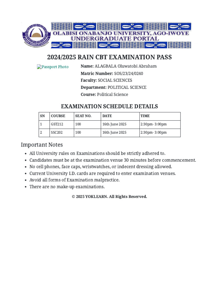 Examination Pass | PDF