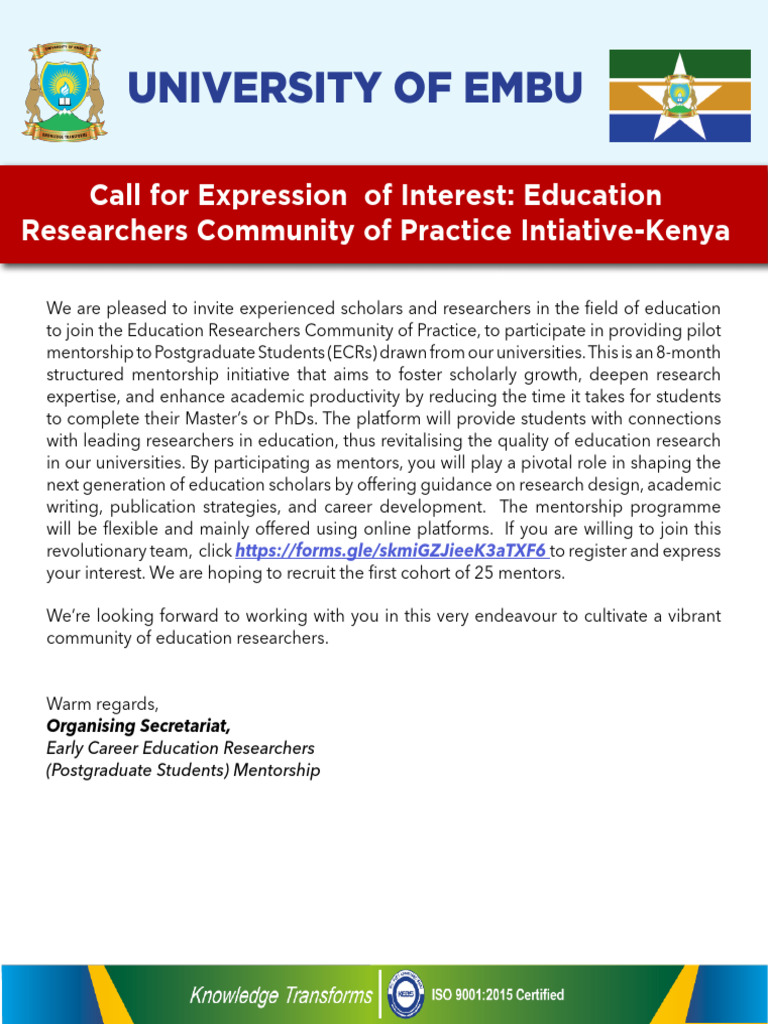 Expression of Interest - ECR | PDF