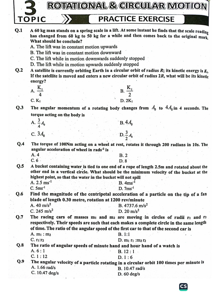 Circular & Rotational Motion TPP | PDF