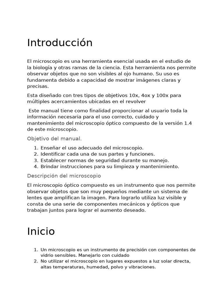 Guía Completa del Microscopio Óptico | PDF | Microscopio | Óptica