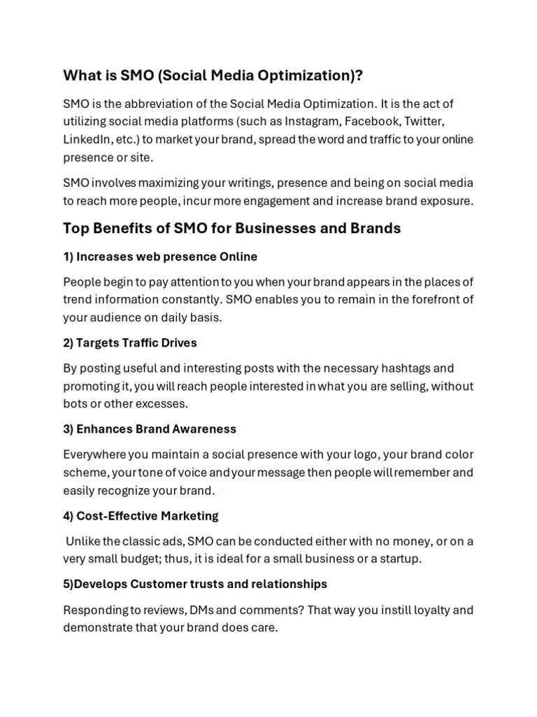 Benefits of SMO | PDF