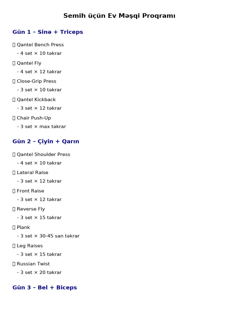 Semih Ev Mesq Proqrami | PDF