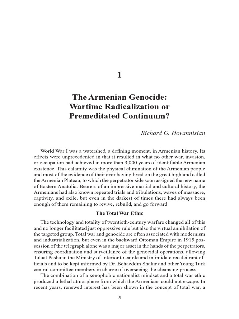 The Armenian Genocide - Wartime Radicalization or Premeditated ...