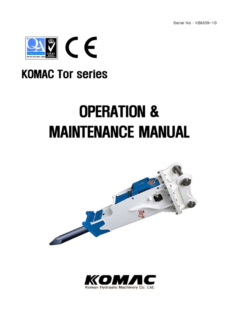 KOMAC Breaker Operation & Maintenance Guide | PDF | Mechanical Engineering