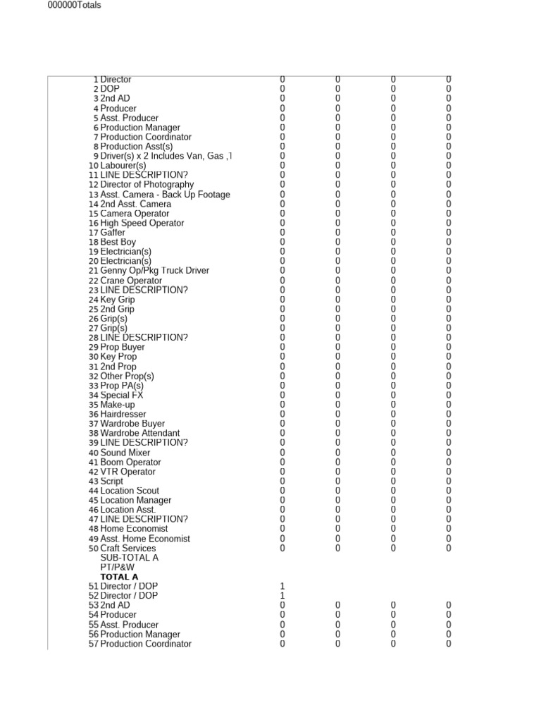 Production Crew and Budget Overview | PDF