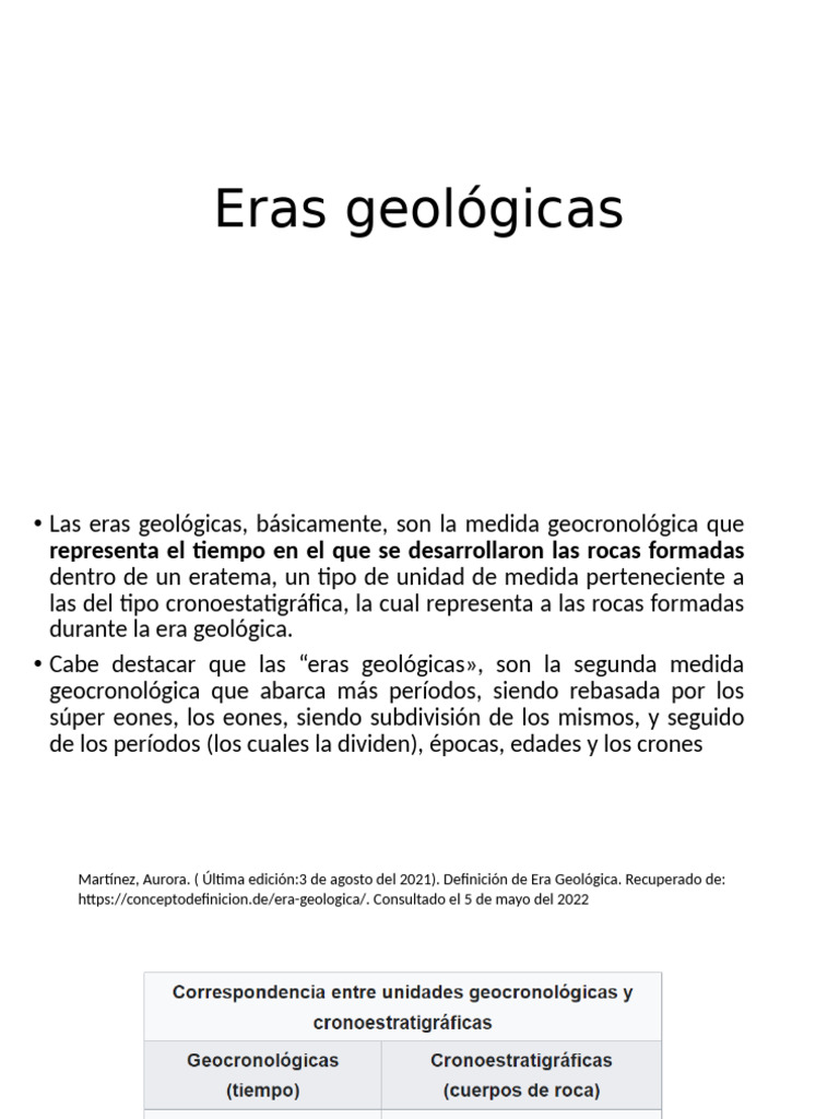 Eras Geológicas de la Tierra | PDF | Escala de tiempo geológico ...