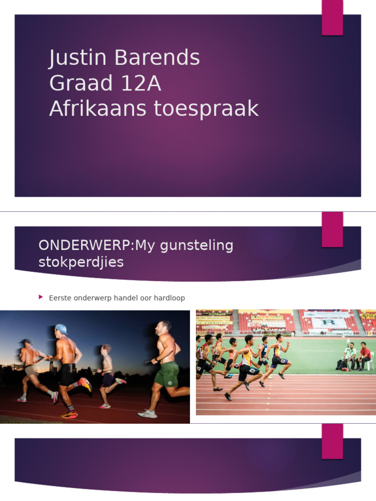 Justin Barends Graad 12A Afrikaans Toespraak | PDF