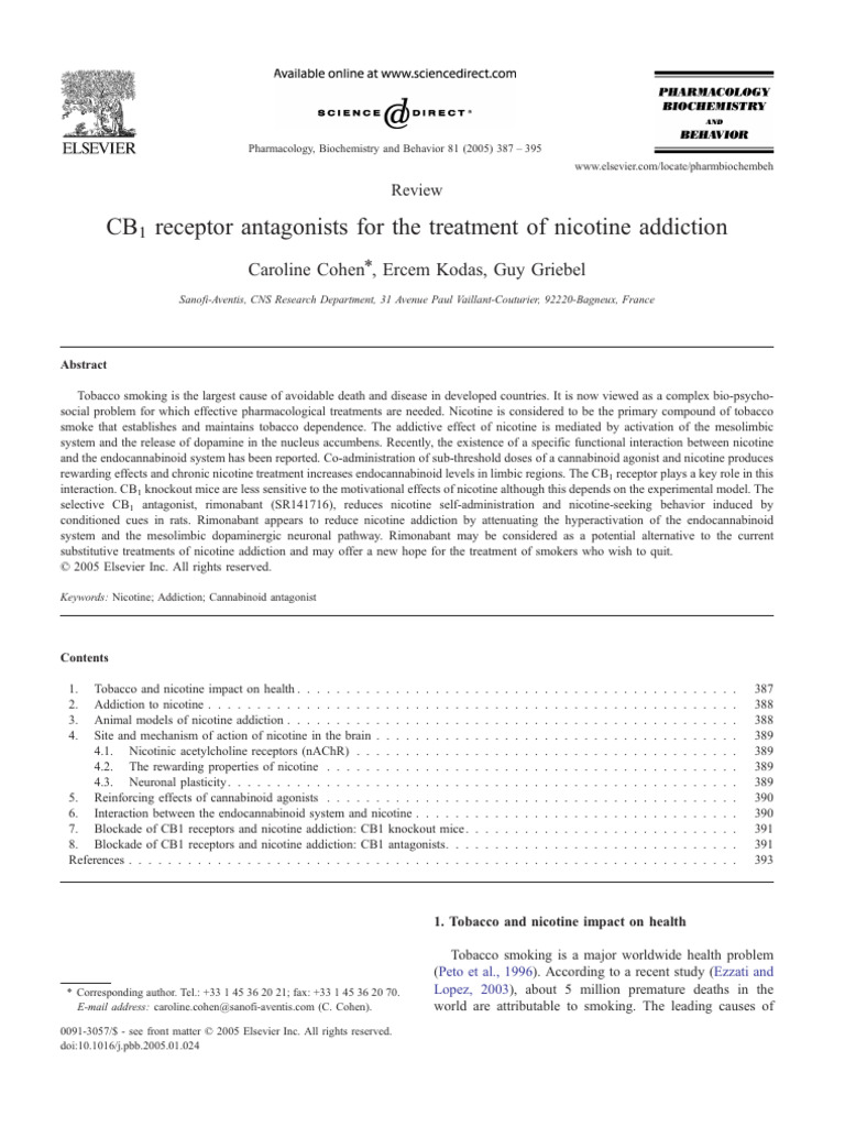 CB1 Receptor Antagonists For The Treatment o - 2005 - Pharmacology ...
