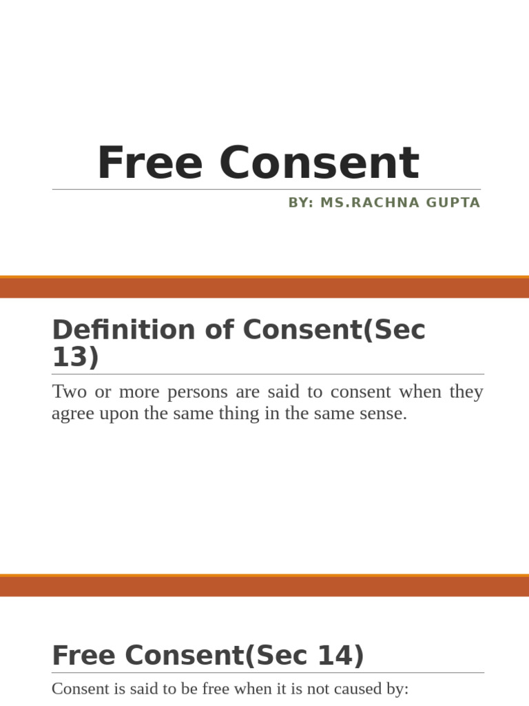 Understanding Free Consent in Contracts | PDF | Misrepresentation ...
