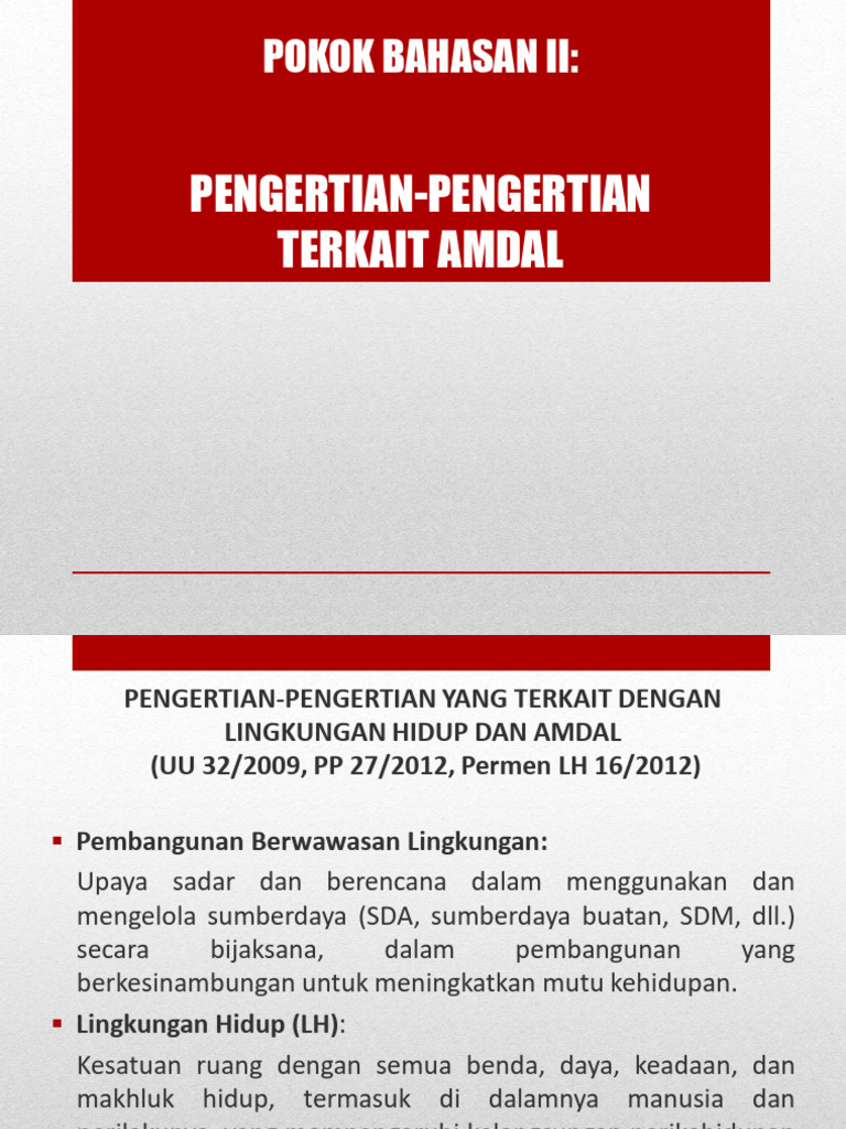 PB II Pengertian-Pengertian Terkait Amdal | PDF