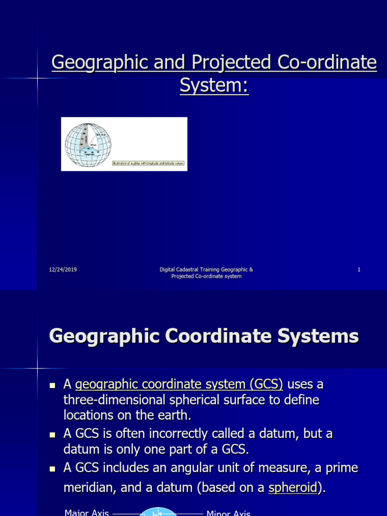 Geographic & Projected Coordinate Systems | PDF | Latitude | Analytic ...