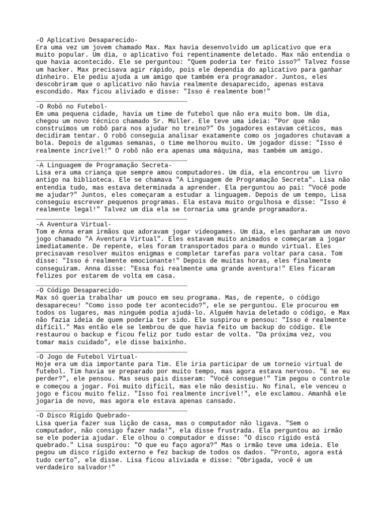 Historias B1 en Portugués de Brasil Adaptación de Alemán Refold | PDF | Robô | Robótica