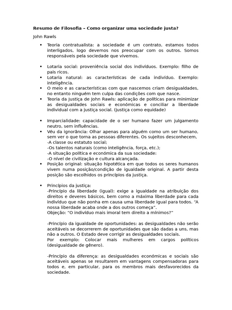 Princípio da Liberdade Igual em Rawls | PDF | Justiça | Crime e Violência
