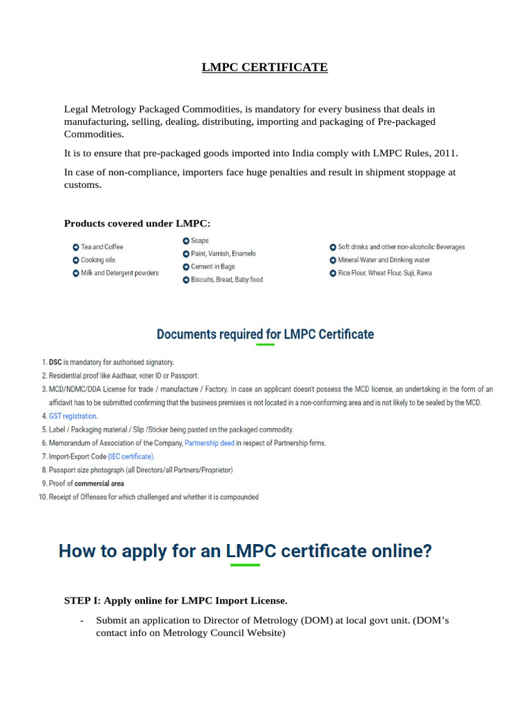 LMPC Certificate Application Guide | PDF