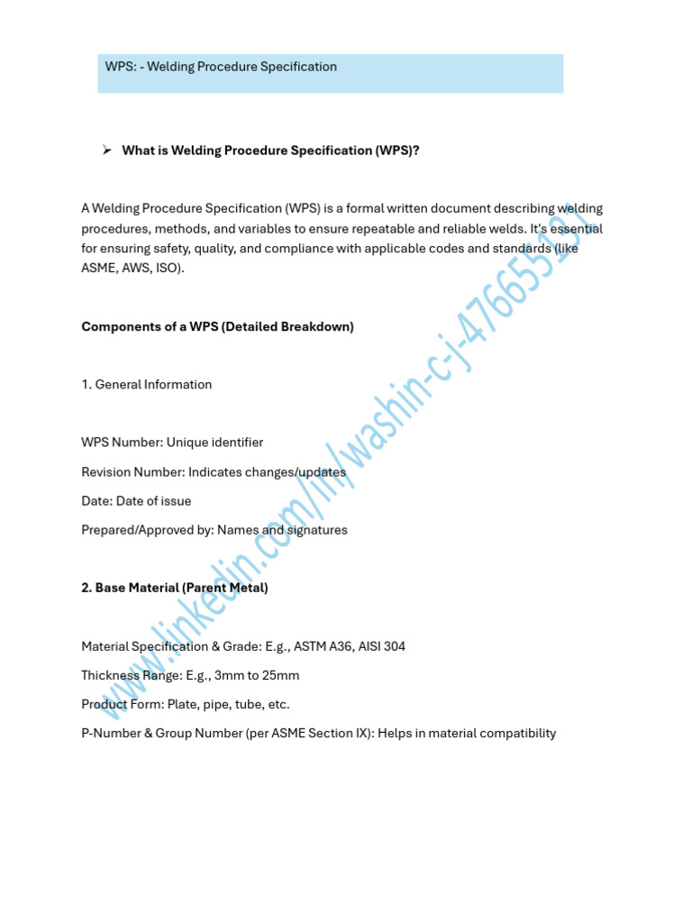 WPS - Welding Procedure Specification | PDF | Welding | Construction