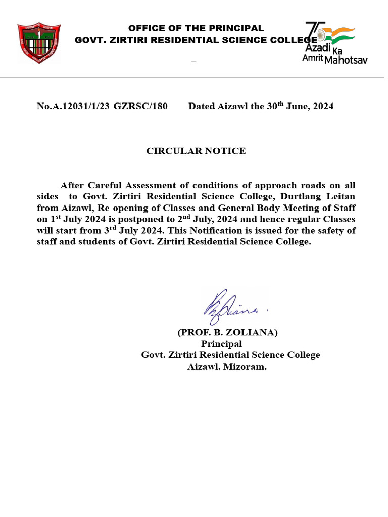 Important Circular Notice | PDF