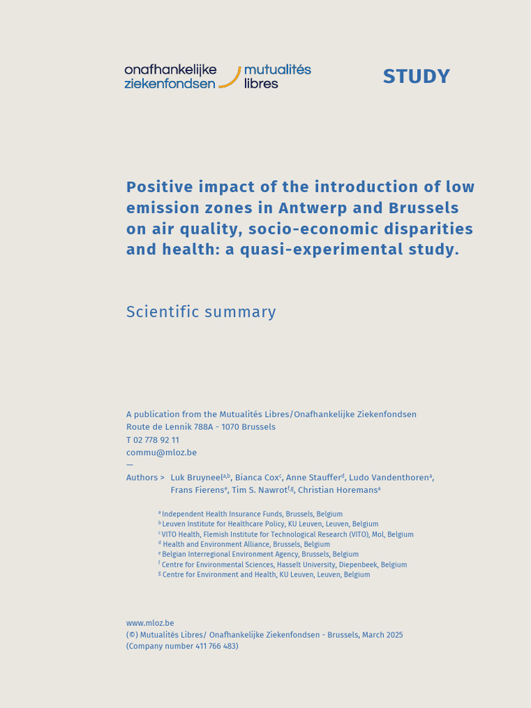 Scientific Summary Positive Impact of The Introduction of Low Emission ...