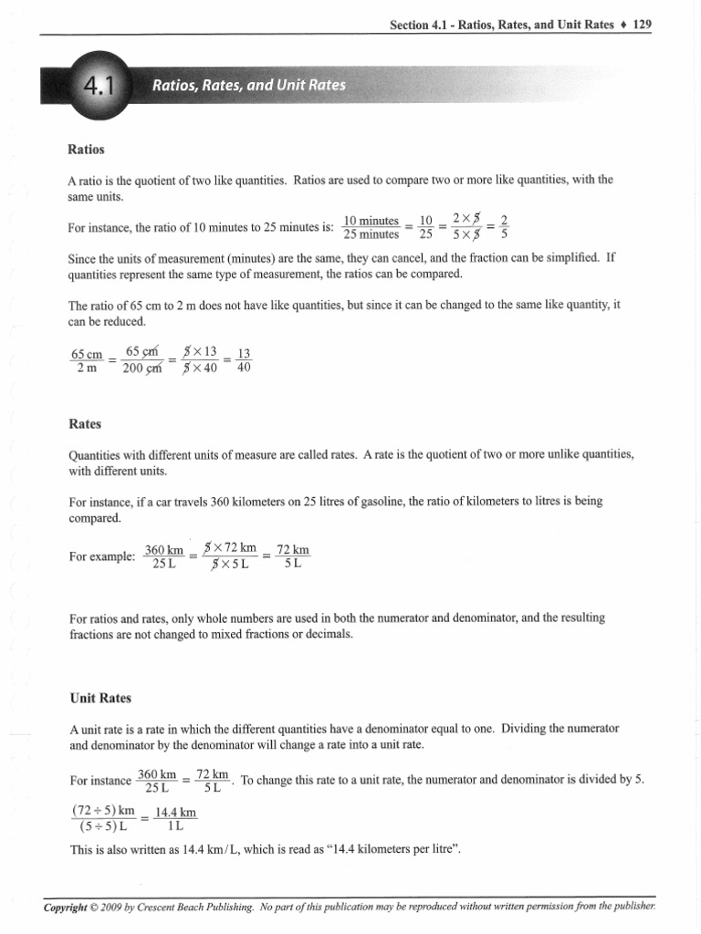 G8 TP Chapter 4 4 Percents, Ratios, and Proportions | PDF
