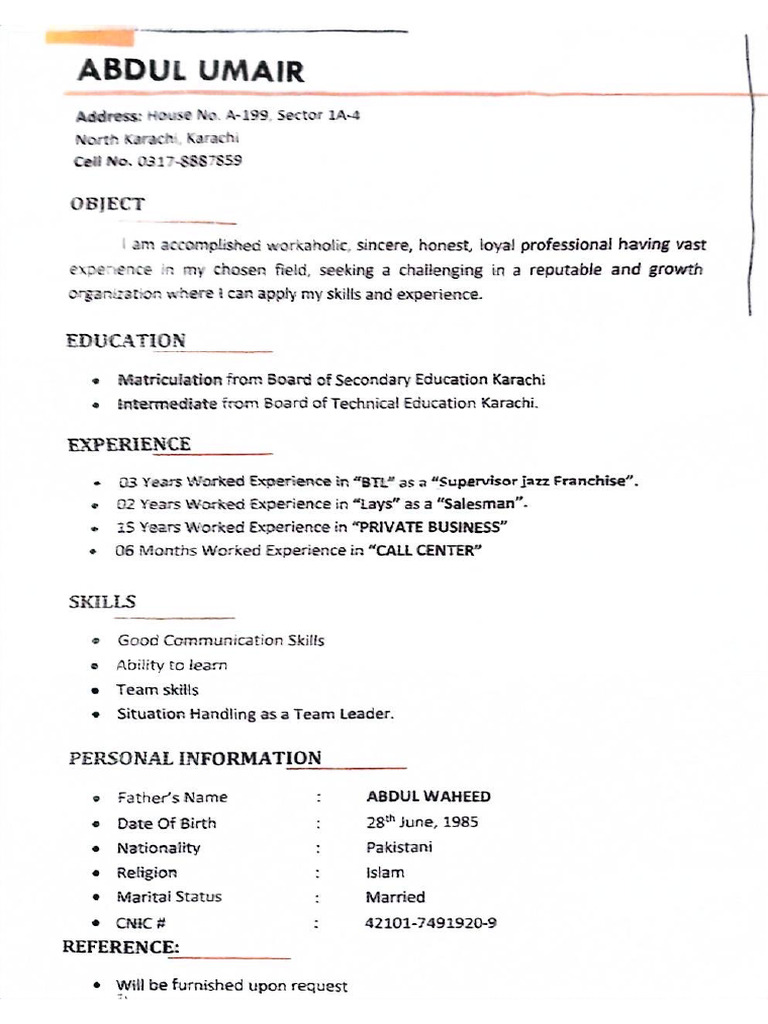 CV A.Umair | PDF