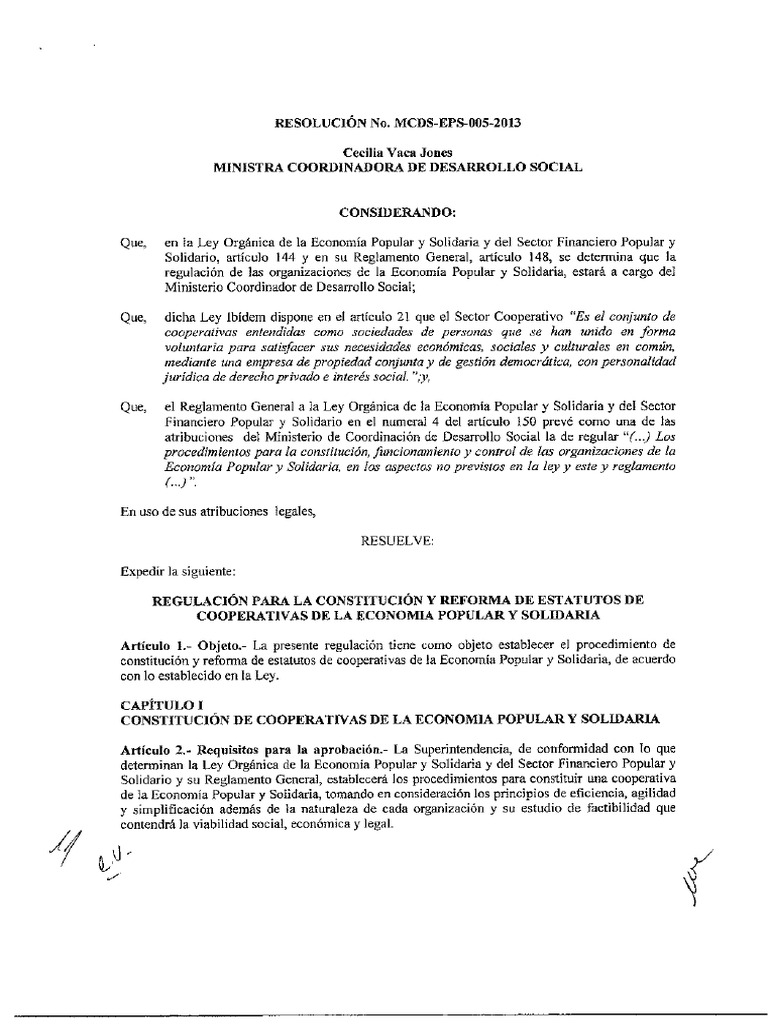 Resolucion MCDS 005 2013 | PDF