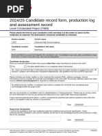 EPQ Candidate Record & Production Log | PDF | Specification (Technical ...