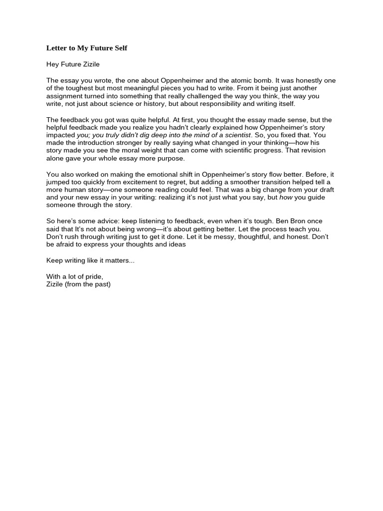 Letter To My Future Self | PDF