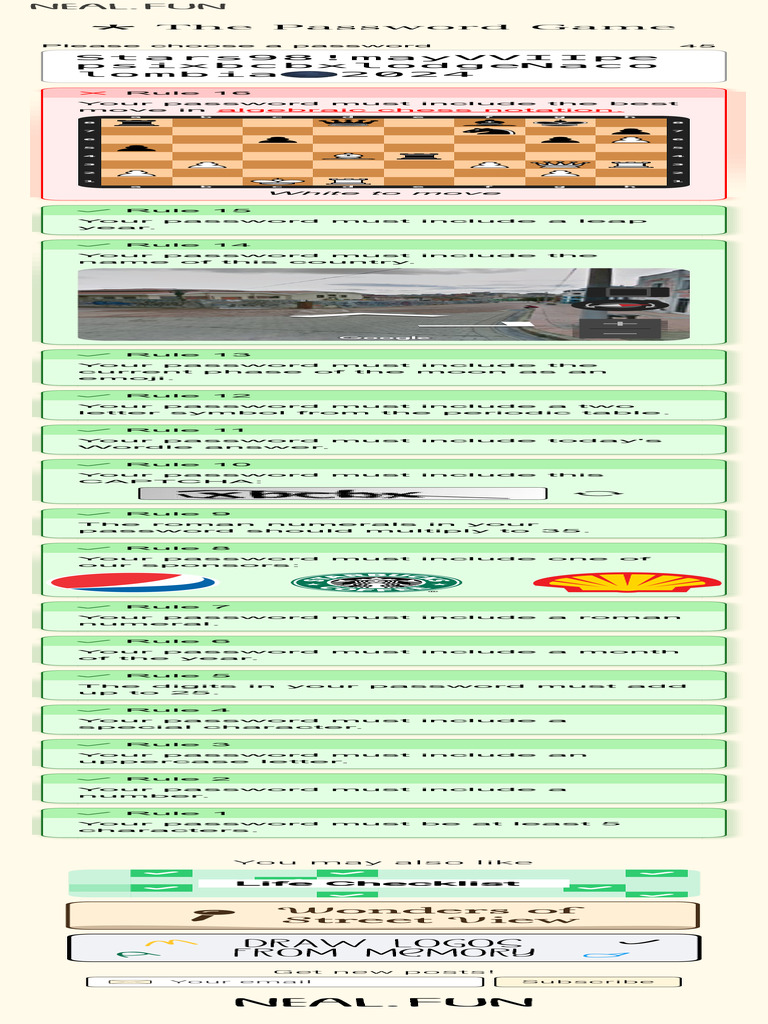 Password Game Rules Overview | PDF
