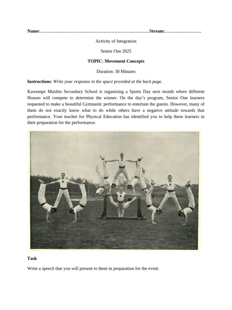 S.1 P.E AoI - Movement Concepts | PDF
