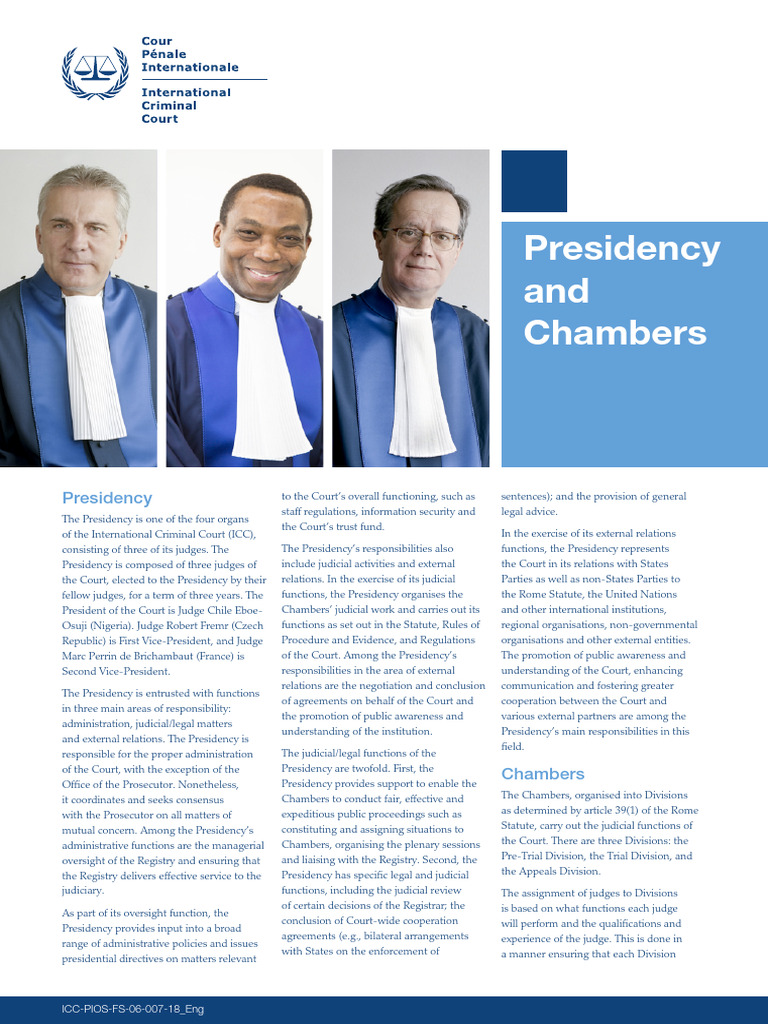 ICC Presidency and Chambers | PDF | Trials | Sentence (Law)