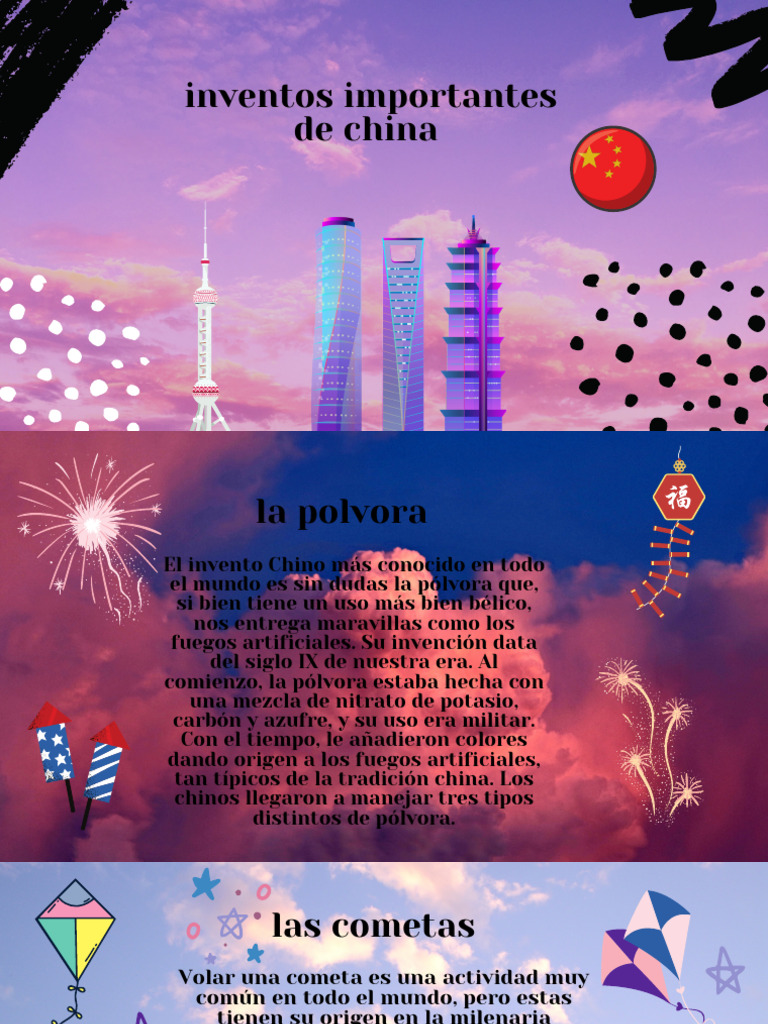 Inventos Importantes de China | PDF | Pólvora | Seda