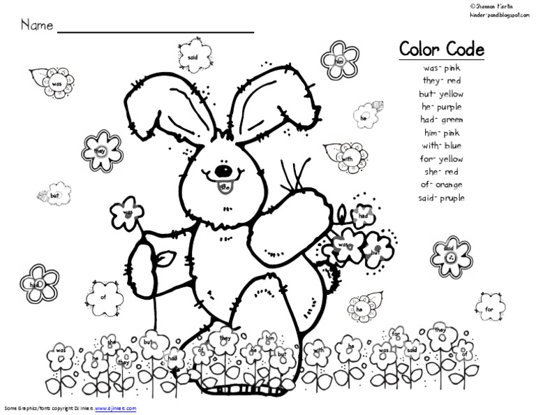 Spring Sight Word Color by Code | PDF
