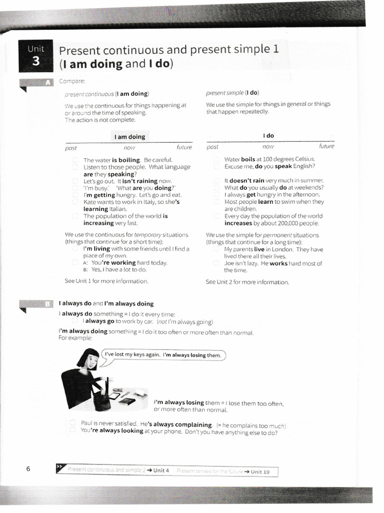 Present Simple - Pres Continuous | PDF