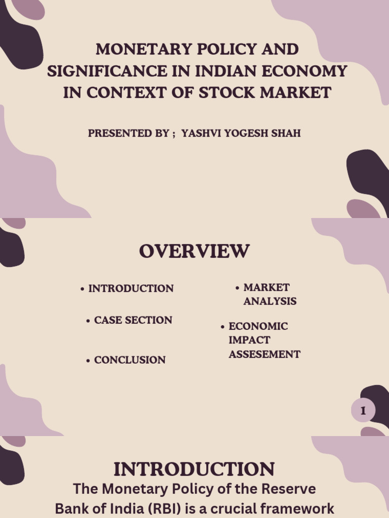 Monetary Policy and Significance in Indian Economy in Context of Stock Market | PDF | Monetary ...
