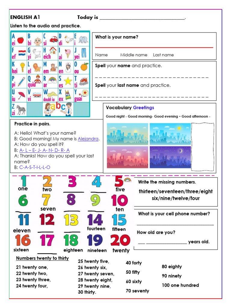 English A1: Basic Conversation Practice | PDF | Spanish Language ...