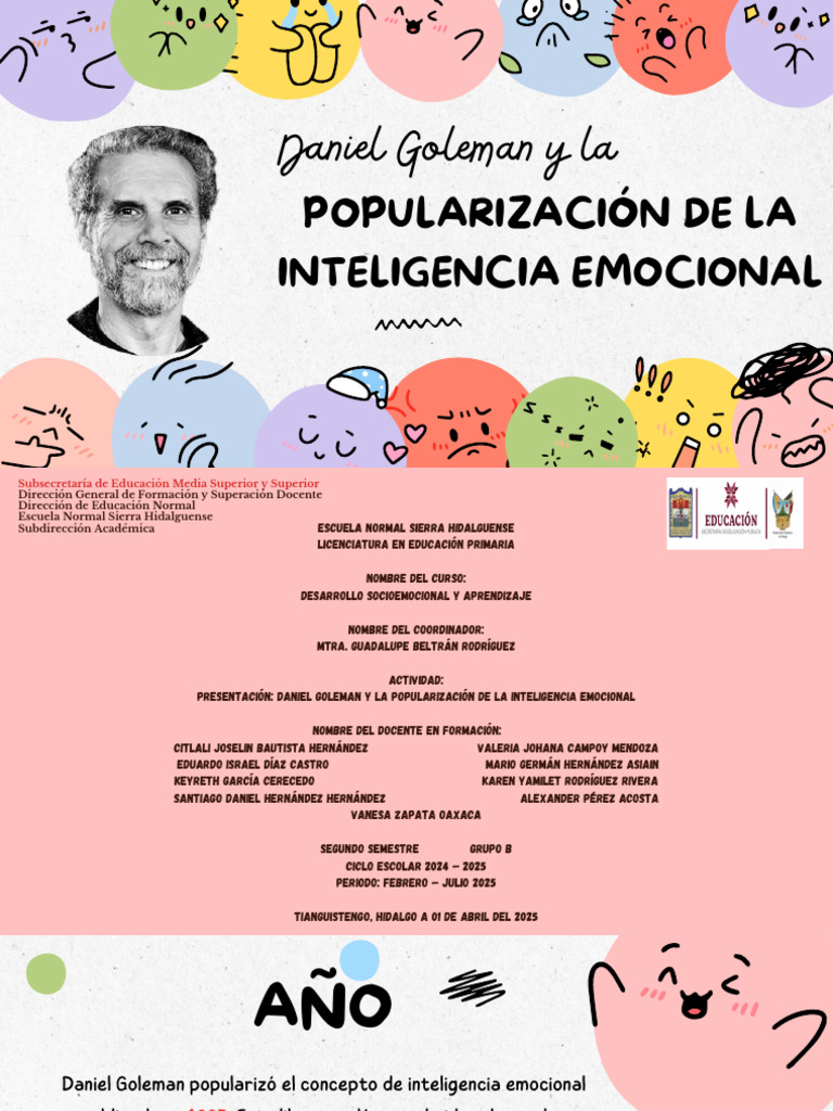 Goleman y la Inteligencia Emocional | PDF | Inteligencia emocional ...