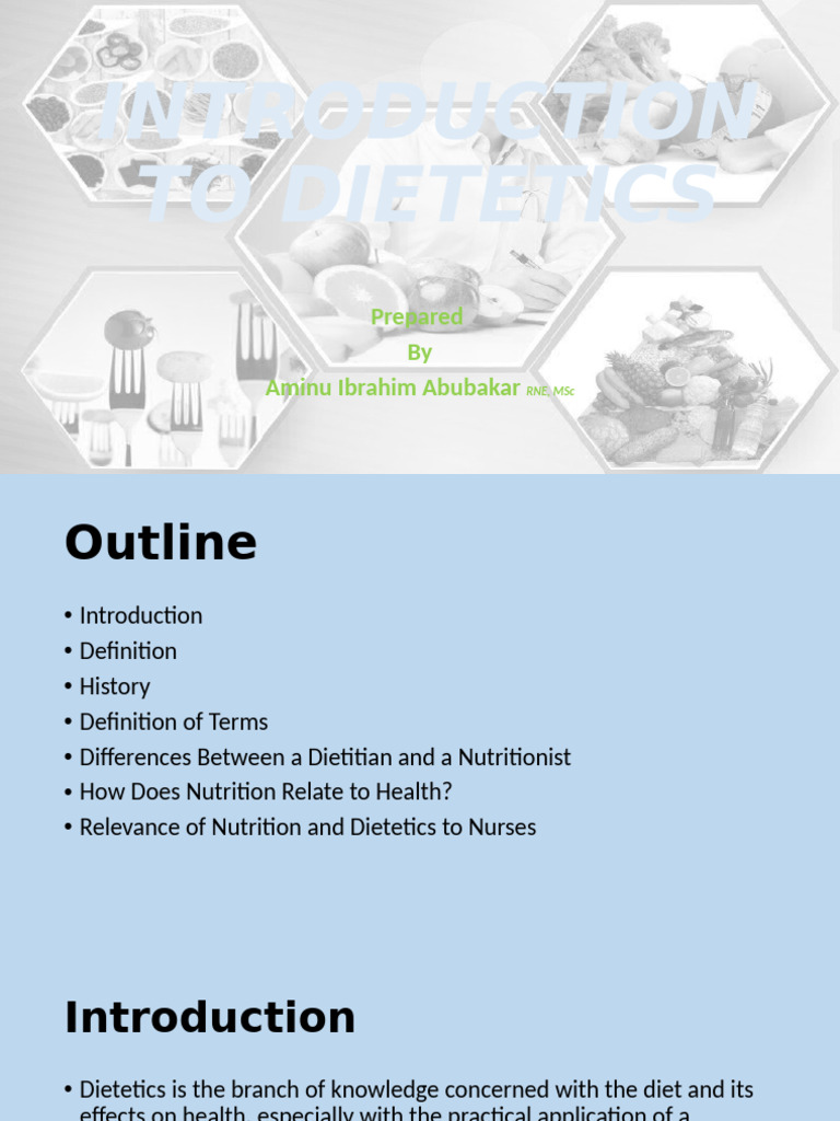 Introduction To Dietetics | PDF | Dietitian | Nutrients