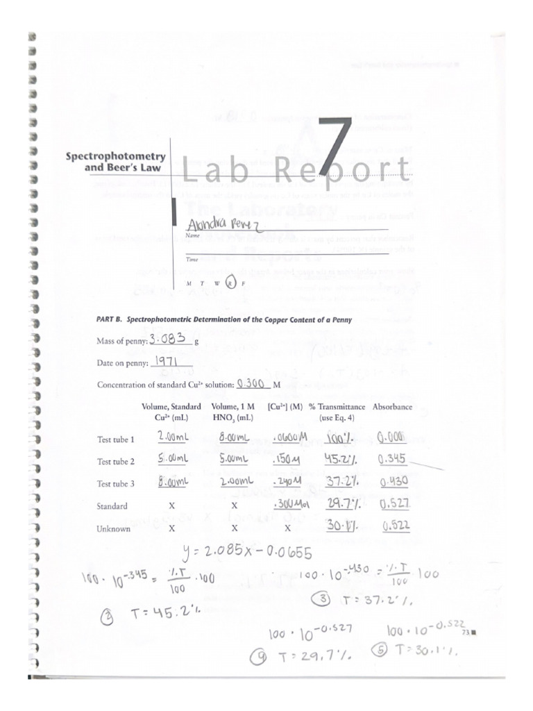 Lab Report. Spectrophotometry | PDF