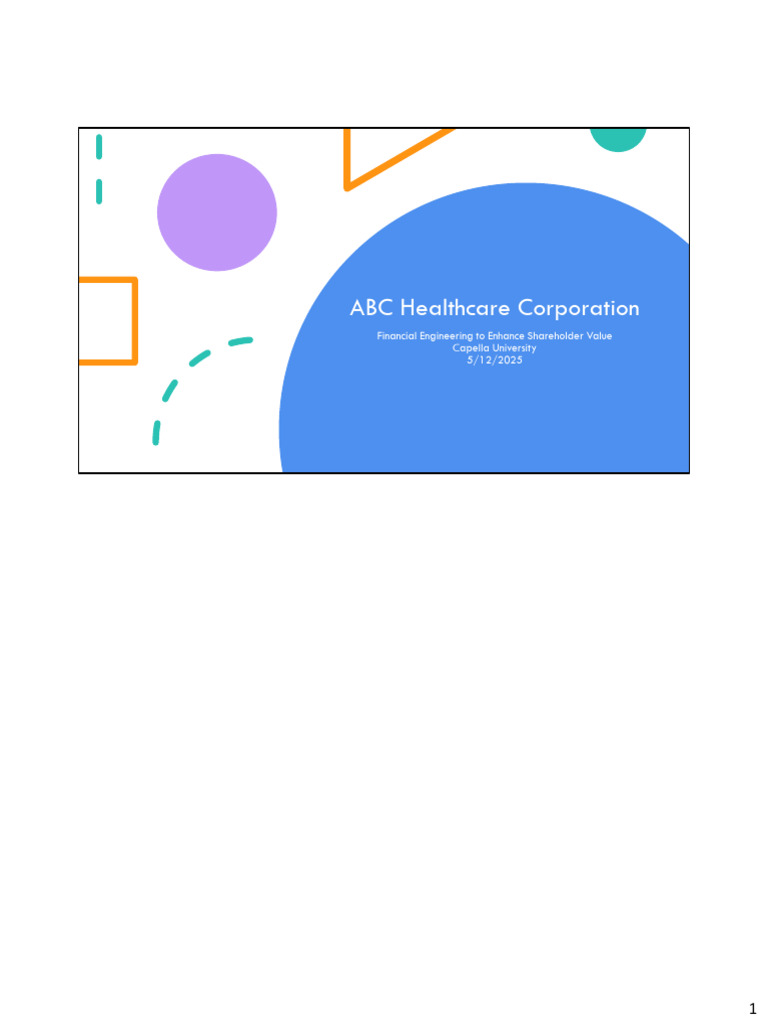 ABC Healthcare Financial Strategy Overview | PDF | Net Present Value ...