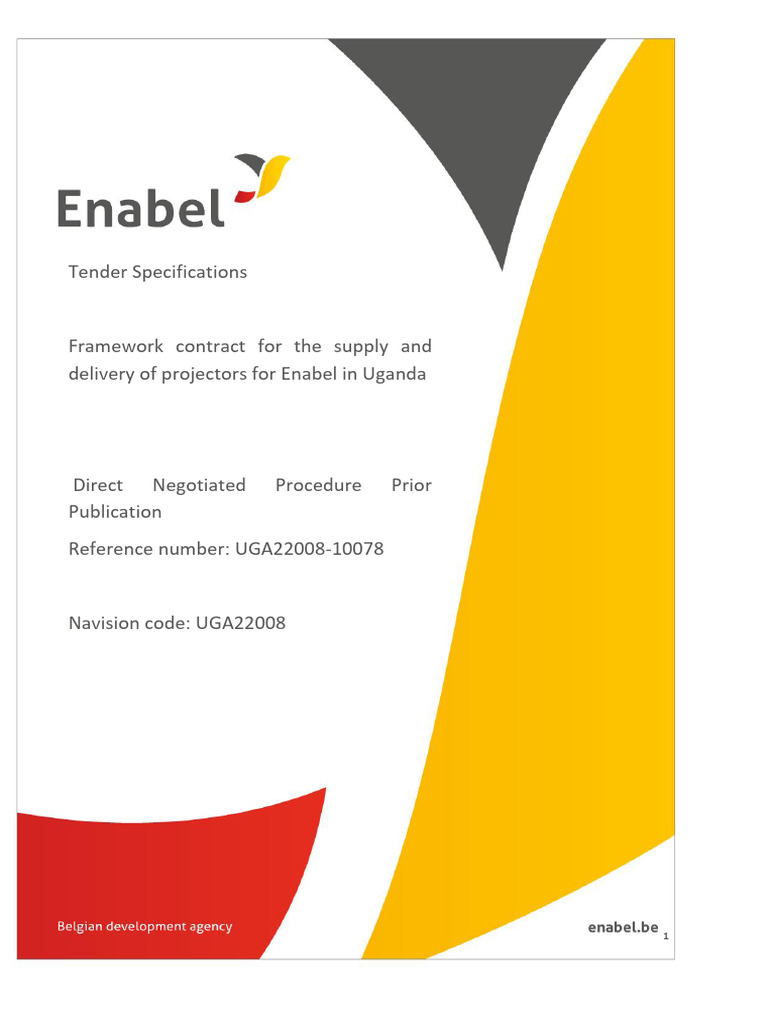 UGA22008 10078 Tender Docs Projectors | PDF | Specification (Technical Standard) | Subcontractor