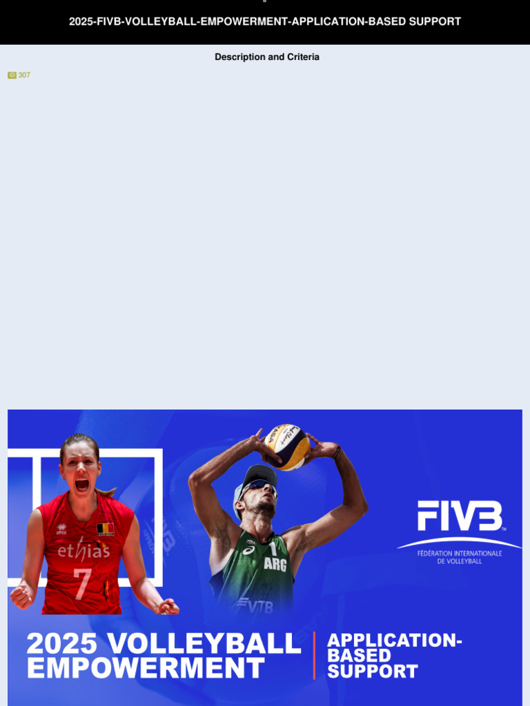 FIVB 2025 VBE Application Template Sample | PDF | Goal | Customs