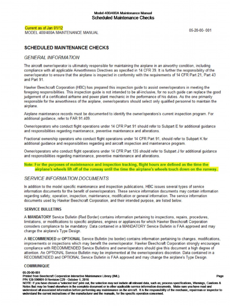 Scheduled Maintenance Checks | PDF