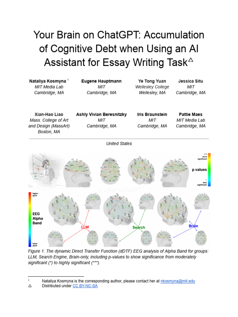 Your Brain On ChatGPT: Accumulation of Cognitive Debt When Using An AI ...